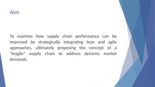 Lean and Agile Supply Chain Management, Article Review.pptx | Logistics | Business