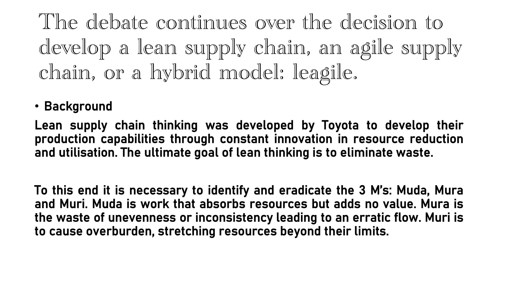 Leagile Supply Chain Transformation And Strategies Pdf