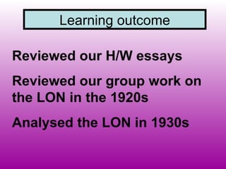 League of Nations 1930s | PPT