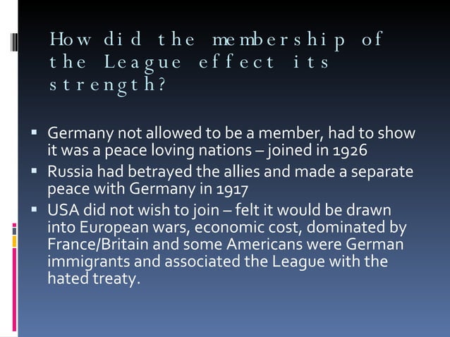 League Of Nations Summary | PPT