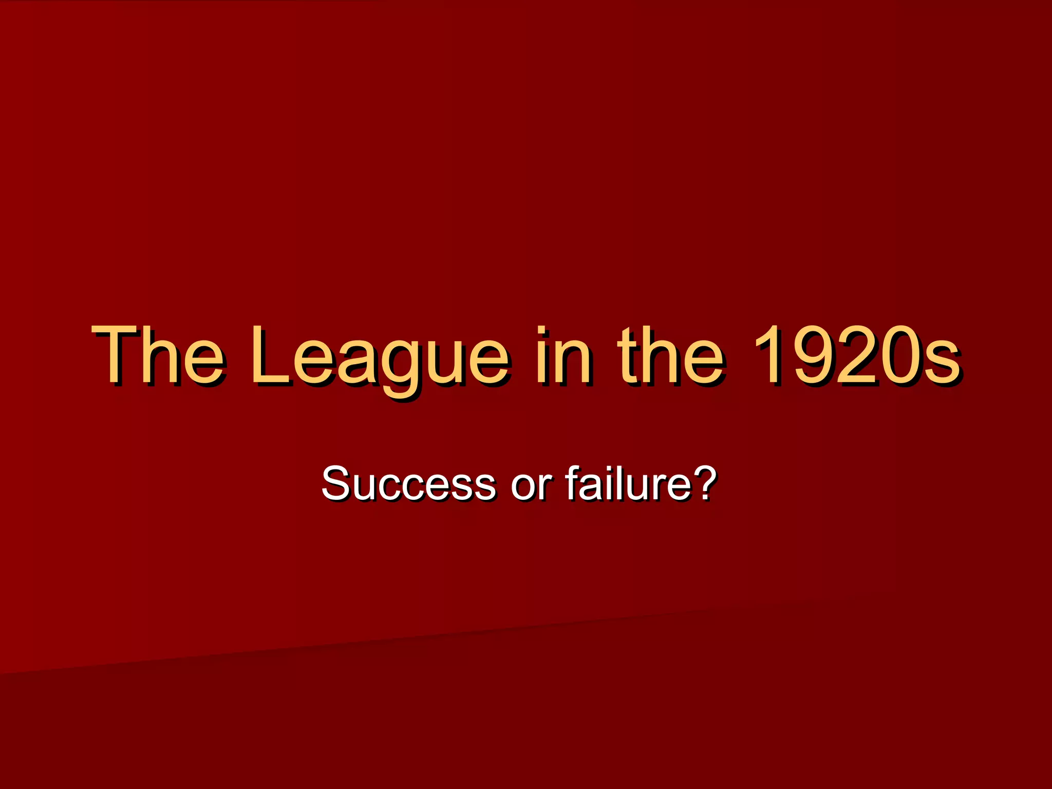 League of Nations1920s | PPT