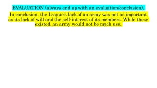 IGCSE EXAM PRACTICE - LEAGUE OF NATIONS - QUESTIONS AND ANSWERS | PPTX