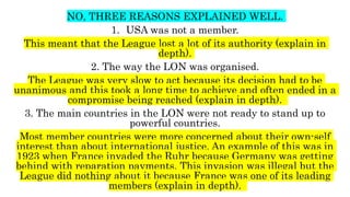 IGCSE EXAM PRACTICE - LEAGUE OF NATIONS - QUESTIONS AND ANSWERS | PPTX