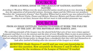 IGCSE EXAM PRACTICE - LEAGUE OF NATIONS SOURCES - QUESTIONS AND ANSWERS ...