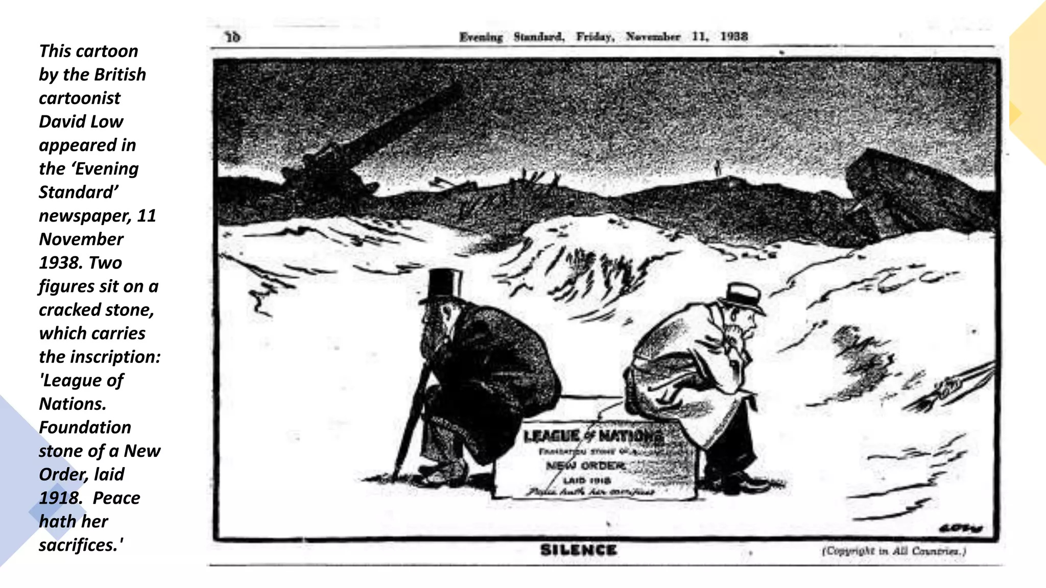 IGCSE EXAM PRACTICE - LEAGUE OF NATIONS SOURCES - 'THE SILENCE' CARTOON ...