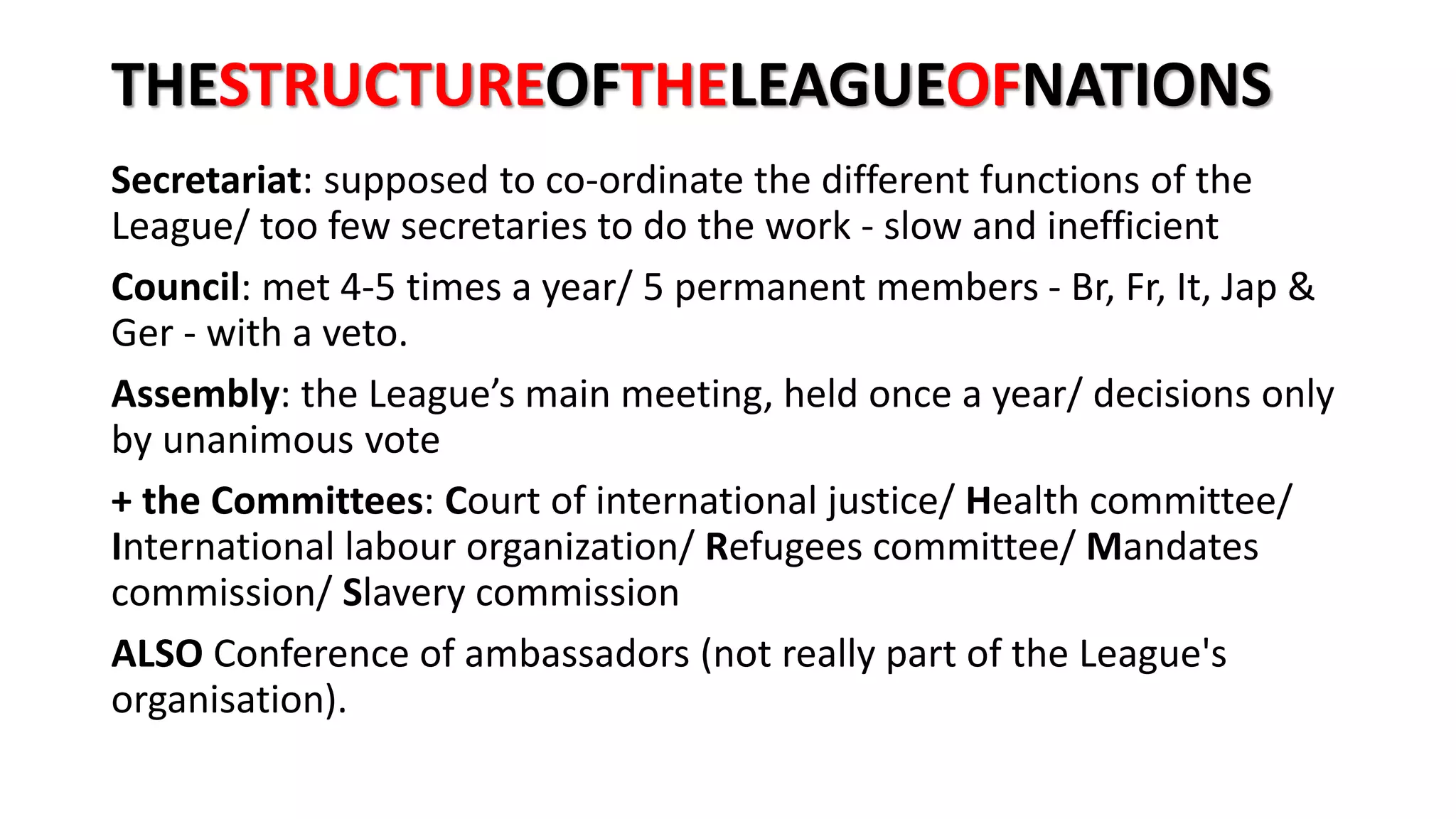 CAMBRIDGE IGCSE HISTORY REVISION 2 - LEAGUE OF NATIONS | PPTX