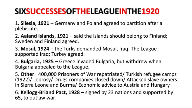 CAMBRIDGE IGCSE HISTORY REVISION 2 - LEAGUE OF NATIONS | PPTX