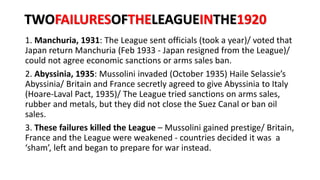 CAMBRIDGE IGCSE HISTORY REVISION 2 - LEAGUE OF NATIONS | PPTX