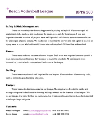 Volleyball League Plan | PDF