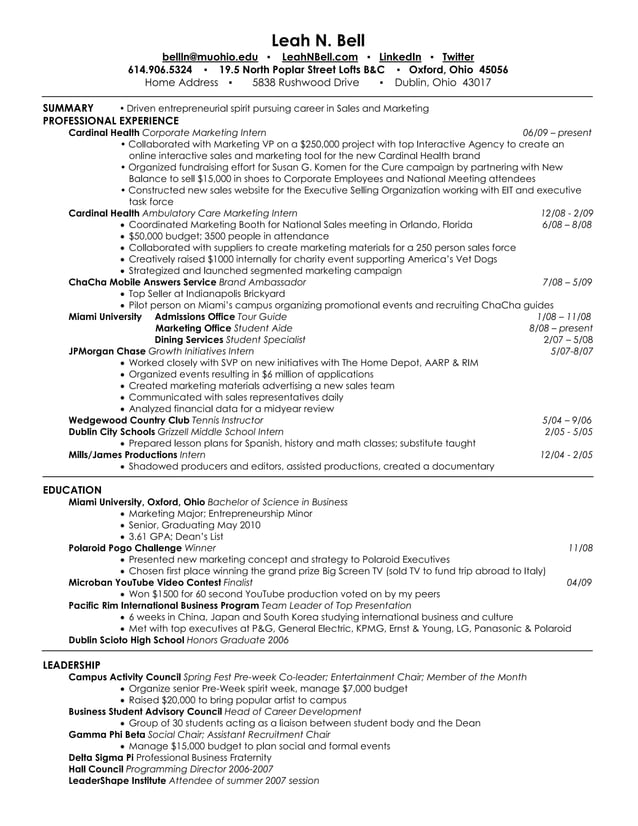 Leah N. Bell Resume | PDF
