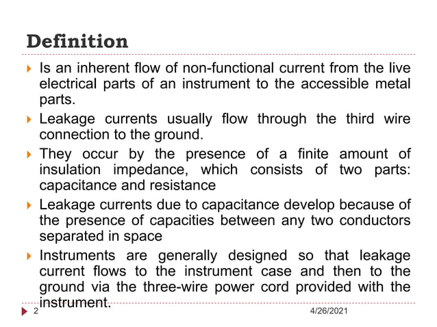 Leakage current | PPTX | Physics | Science