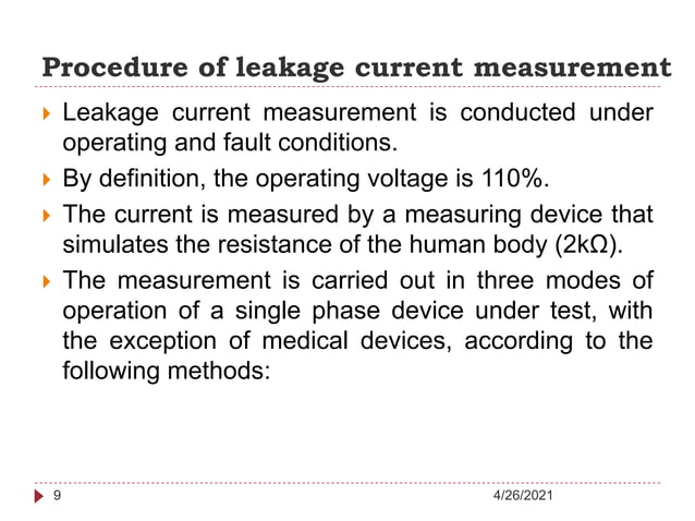 Leakage current | PPTX | Physics | Science