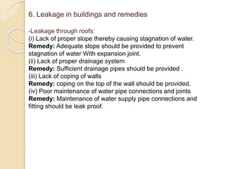 Leakage in external walls of the buildings. | PPTX