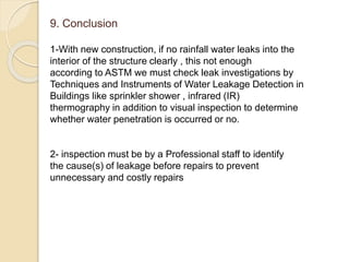 Leakage in external walls of the buildings. | PPTX