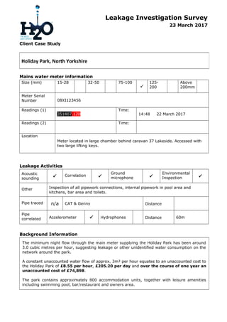 Water Leak Detection Report Case Study | DOC