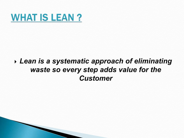 Lean ppt | PPTX | Mechanical and Industrial Engineering Industry ...