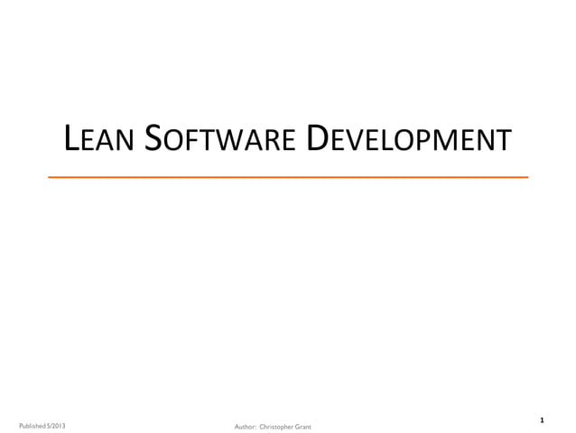 Lean Software Development | PPT