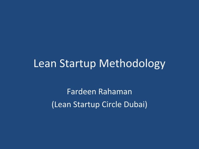 Lean Startup Methodology | PPT