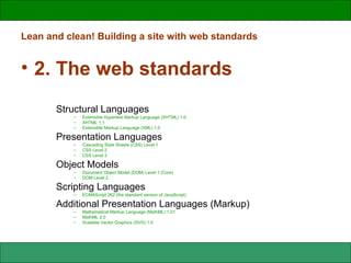 Lean And Clean! Building A Site With | PPT