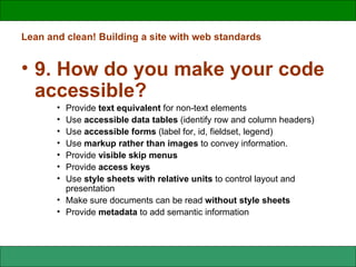 Lean And Clean! Building A Site With | PPT