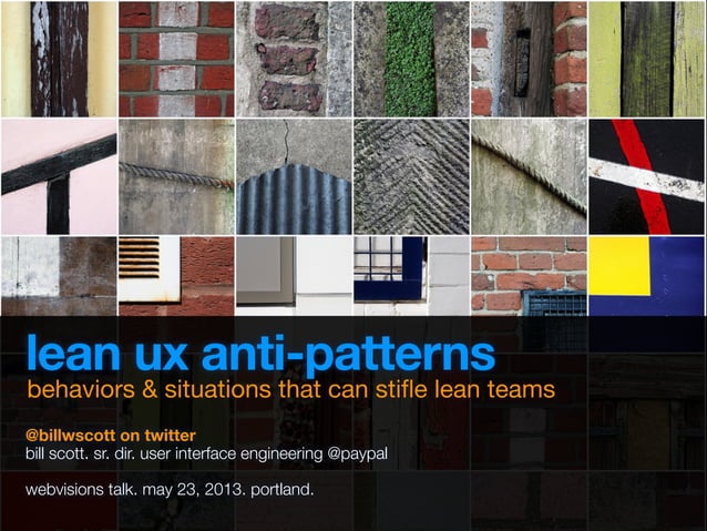 Anti-Patterns that Stifle Lean UX Teams | PPT
