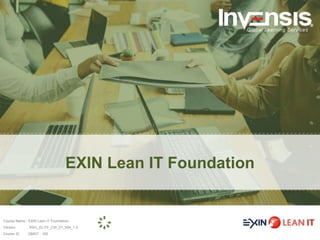 EXIN Lean IT Course Preview | PPTX