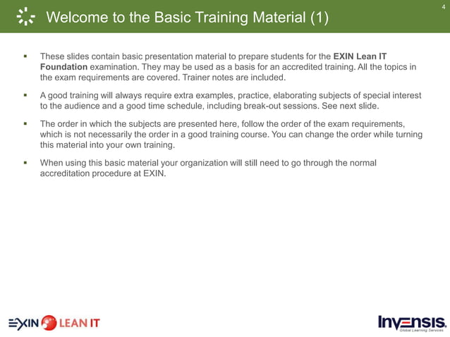 EXIN Lean IT Course Preview | PPTX