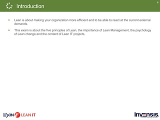 EXIN Lean IT Course Preview | PPTX