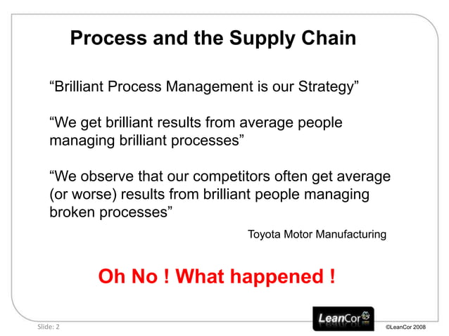 Lean Logistics Summit Keynote Presentation | PPT