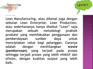 Lean manufacturing | PPTX