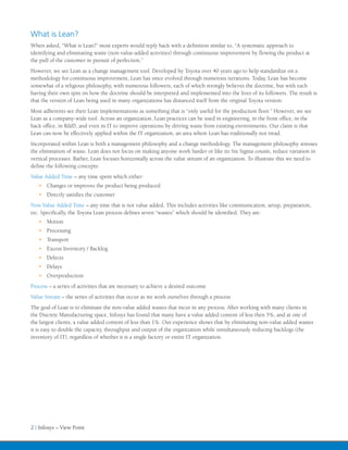 Infosys – Lean Manufacturing Software Solutions | Methodology White ...