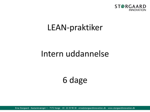 Lean praktiker uddannelse 2016 | PPT