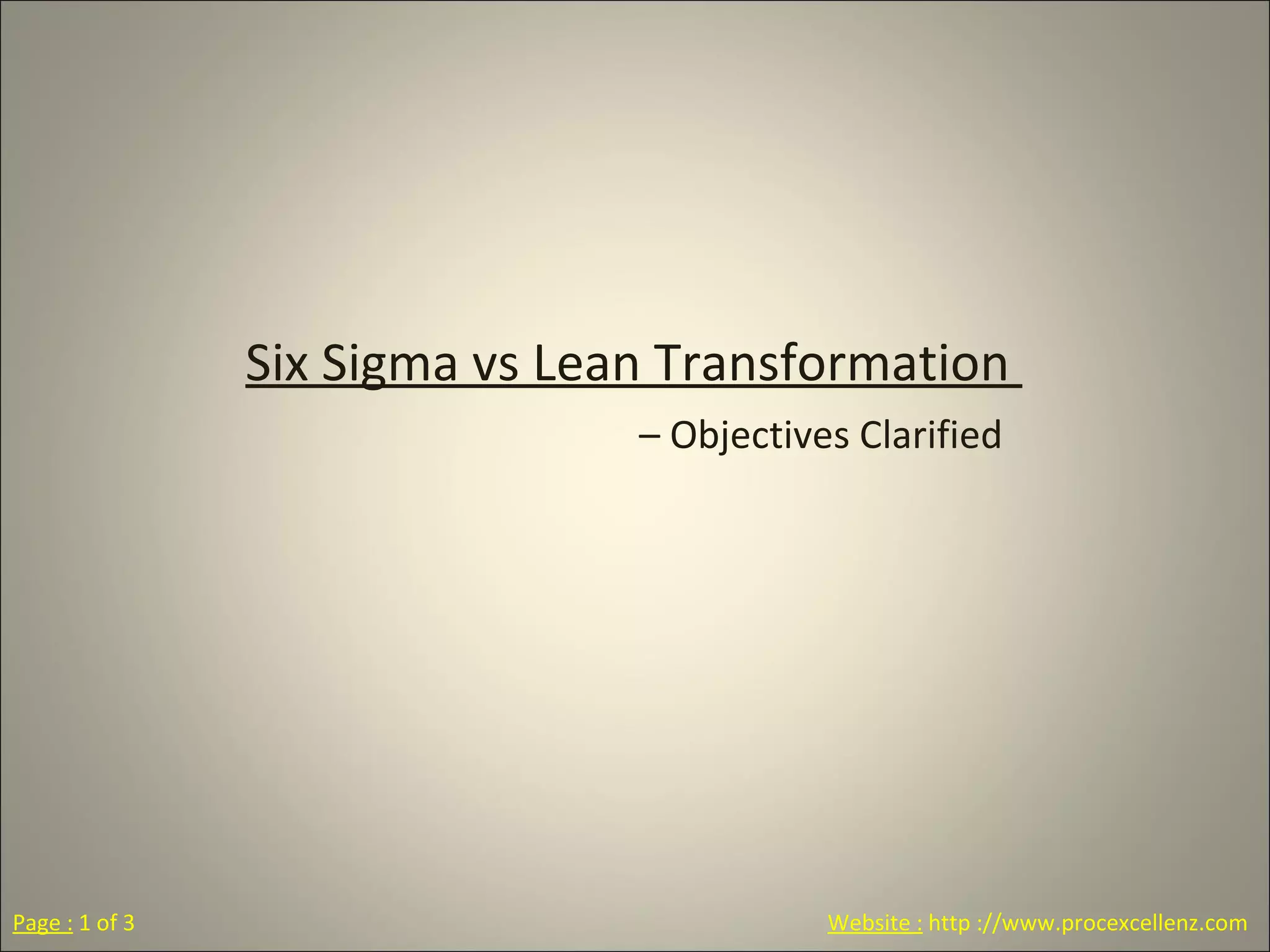 Lean & Six Sigma | PPT