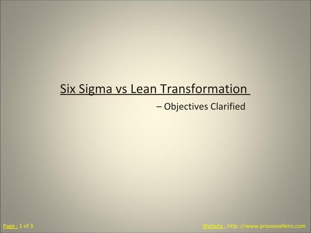Lean & Six Sigma | PPT