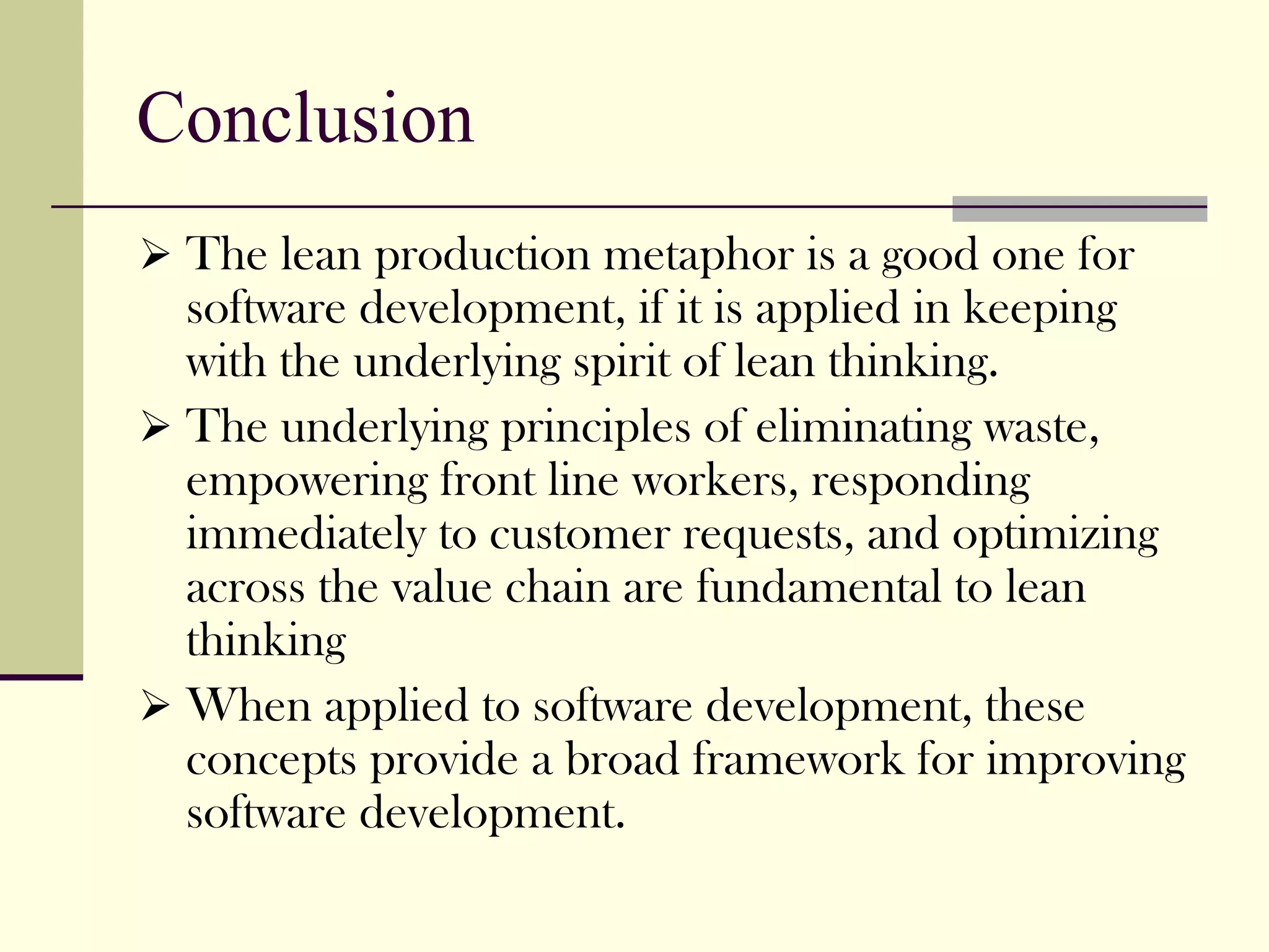 Lean Software Development Presentation | PDF