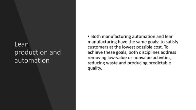 Lean Production | PPTX | Manufacturing Industry | Industries