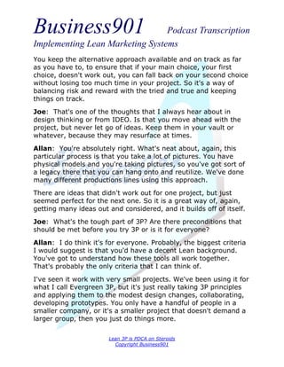 Lean 3P Design | PDF