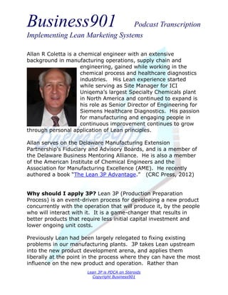 Lean 3P Design | PDF