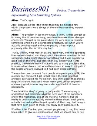 Lean 3P Design | PDF