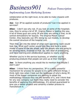 Lean 3P Design | PDF