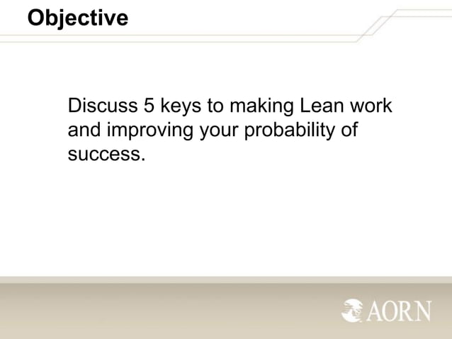 LEAN: 5 Keys to Success | PPT
