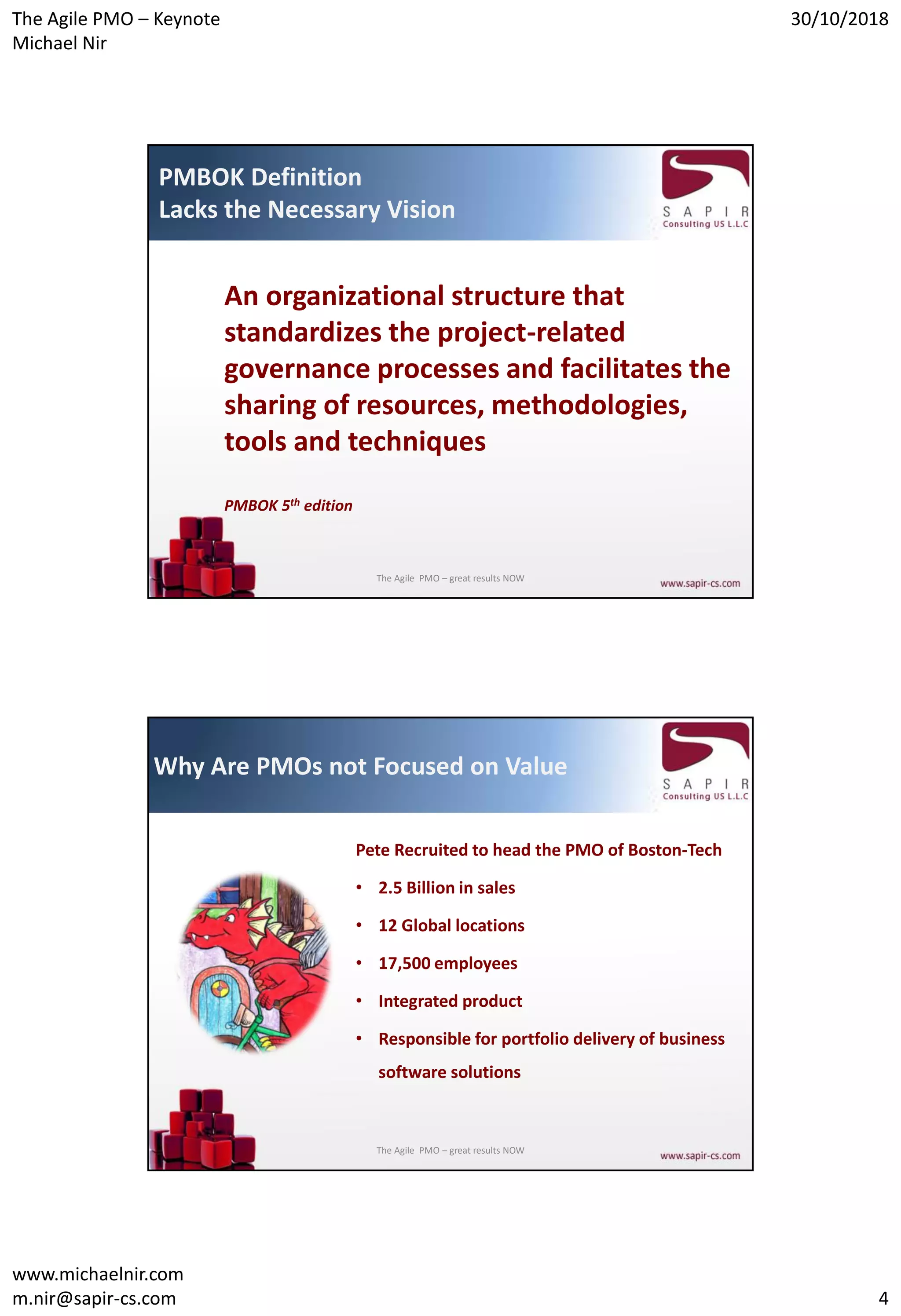 Lean agile The Agile PMO – Practical Value Driven Change Leadership in ...