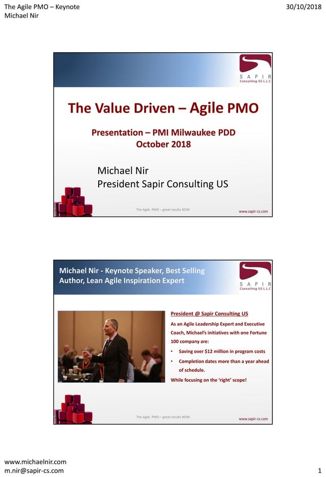 Lean agile The Agile PMO – Practical Value Driven Change Leadership in Projects and Portfolios ...