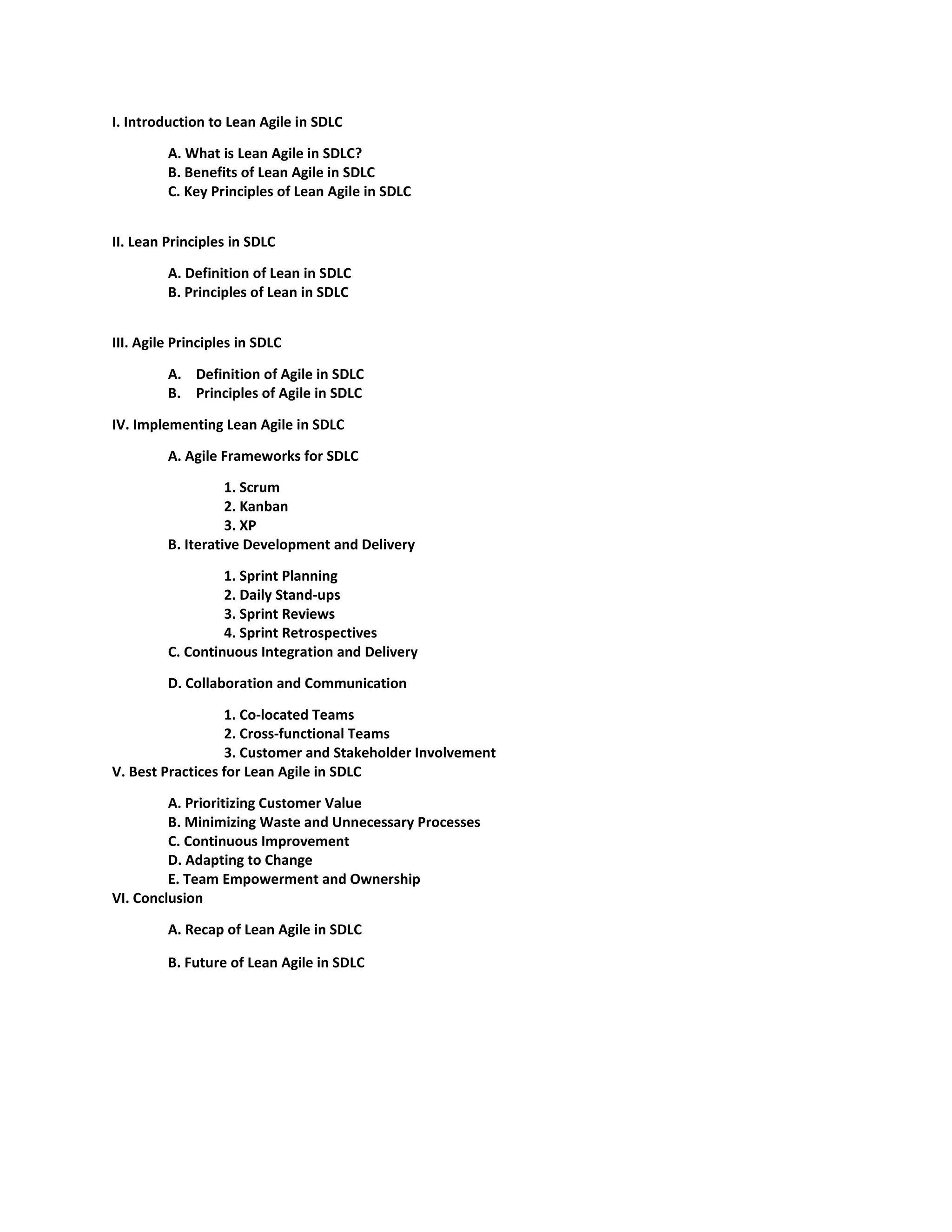 Lean Agile in SDLC | DOCX