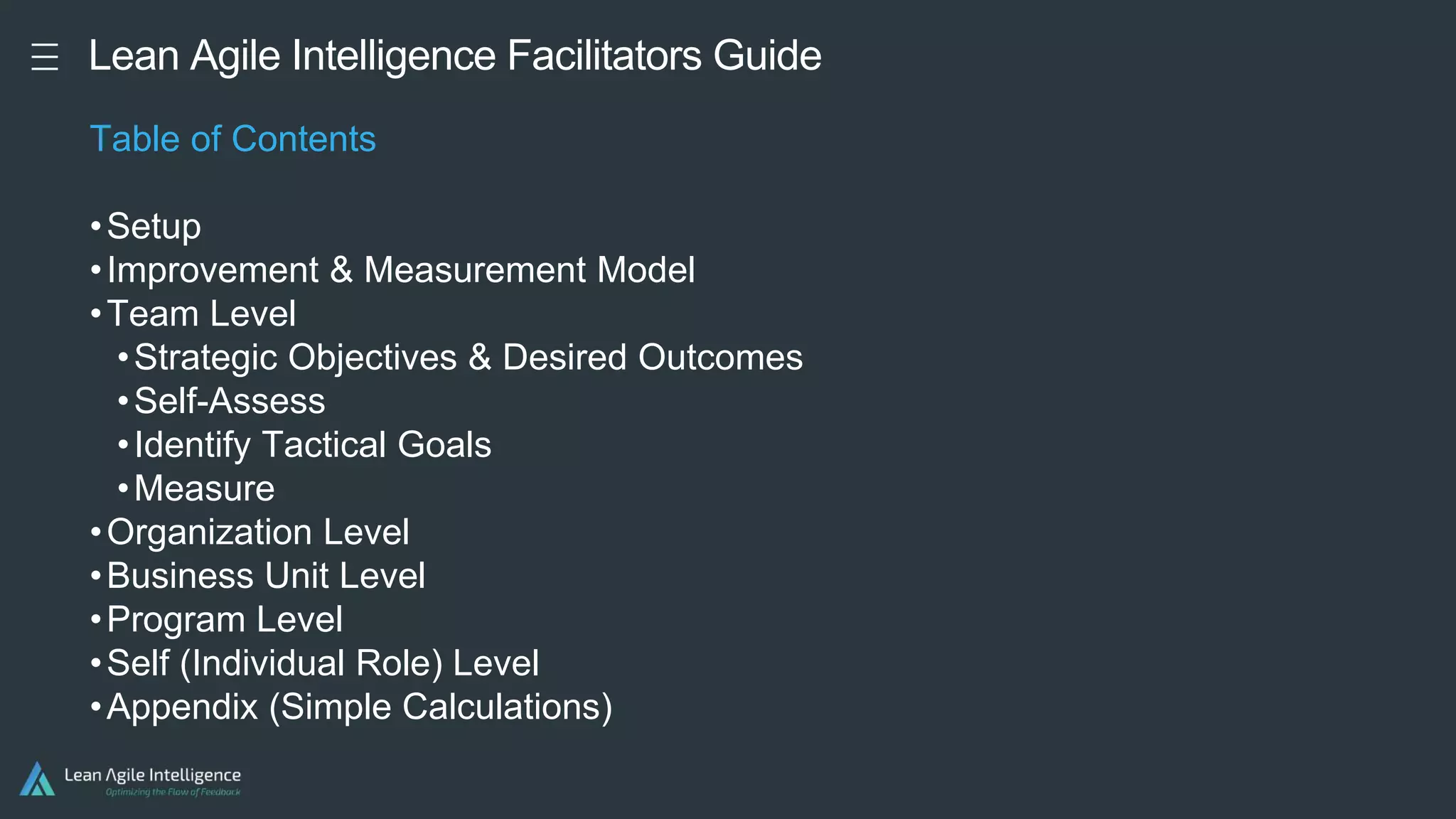 Lean agileintelligence facilitationguide_v7 | PPTX
