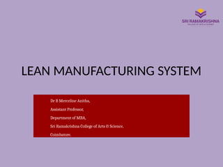 Lean & Agile Manufacturing Systems.pptx - Value Stream | PPTX