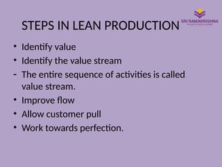 Lean & Agile Manufacturing Systems.pptx - Value Stream | PPT
