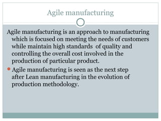 Lean and agile manufacturing system | PPT
