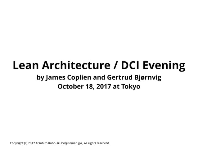 Lean Architecture / DCI Evening Report | PPT