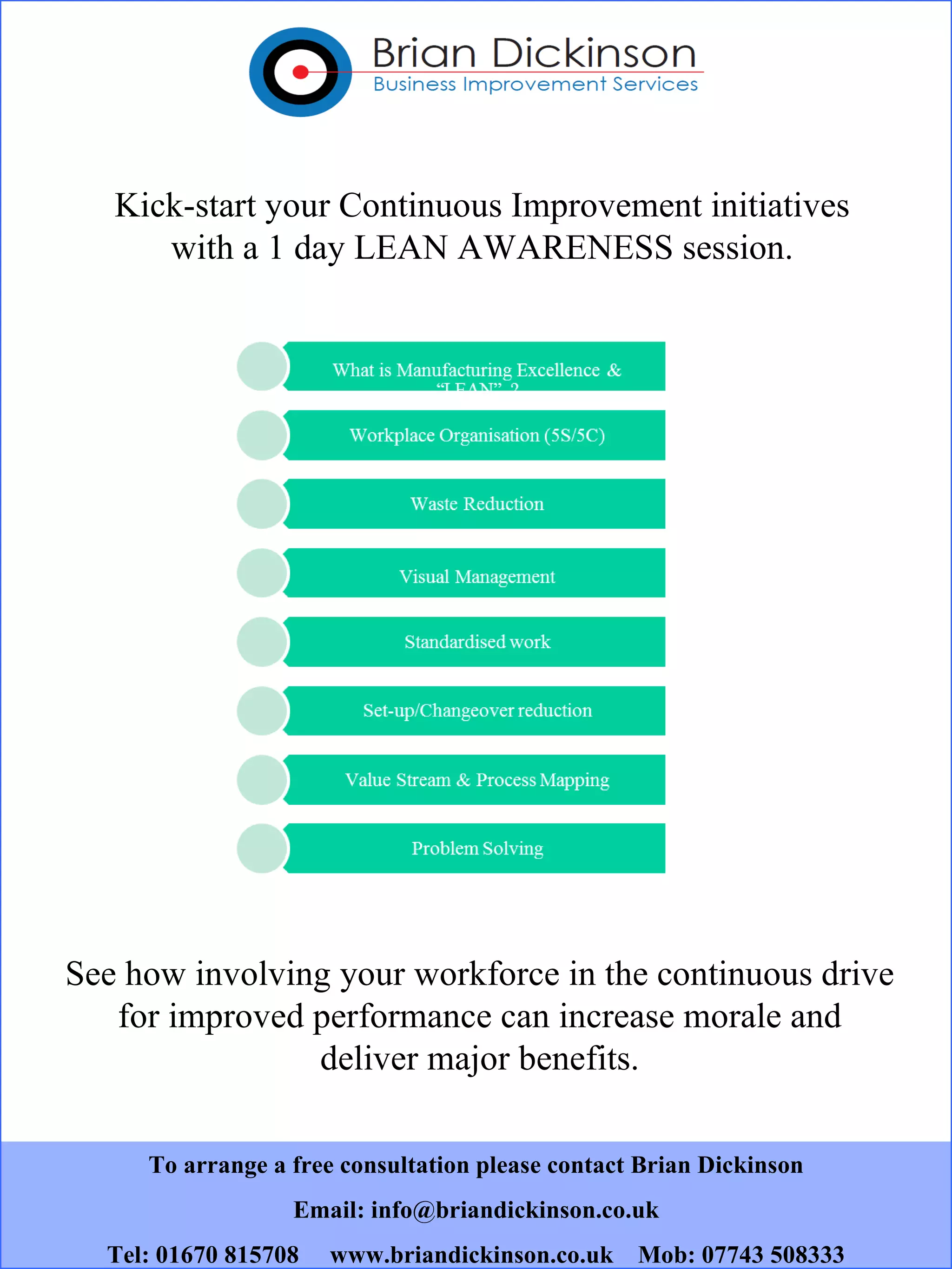 Lean Awareness Flyer | PPT | Business | Business and Finance